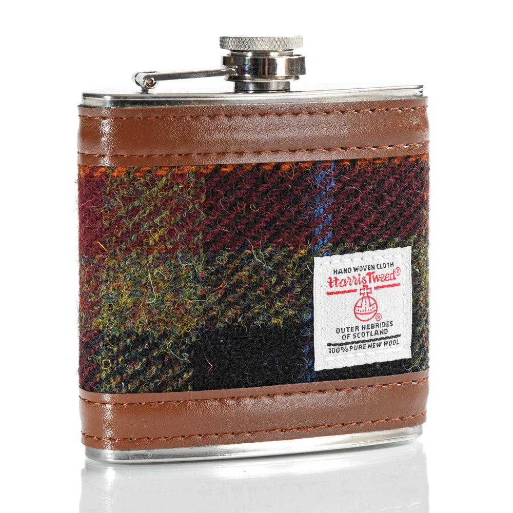 Harris Tweed Hip Flask Macleod Tartan | Gretna Green Shopping