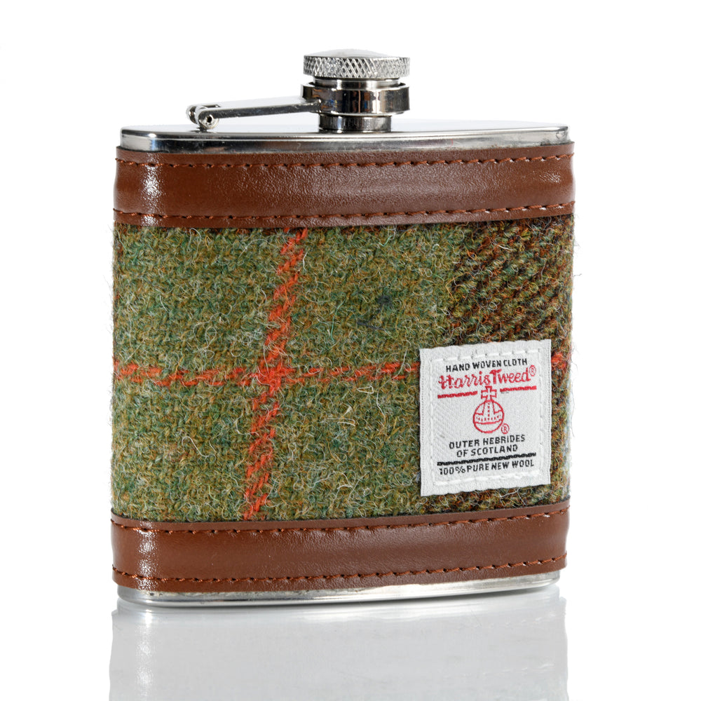 Harris Tweed Hip Flask Macleod Tartan | Gretna Green Shopping