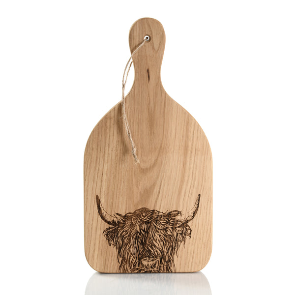 Highland Cow Oak Paddle Small – Gretna Green